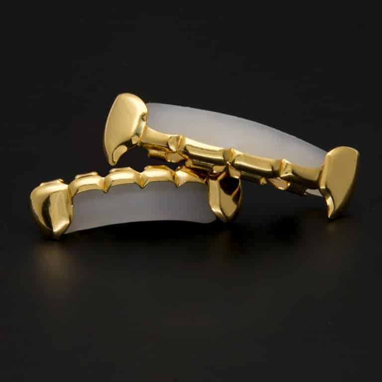 14K Gold Slim Fang Grillz - Deez Grillz