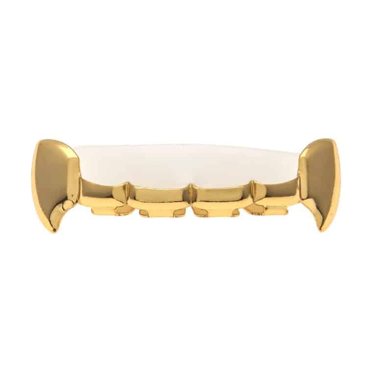 14K Gold Slim Fang Grillz - Deez Grillz