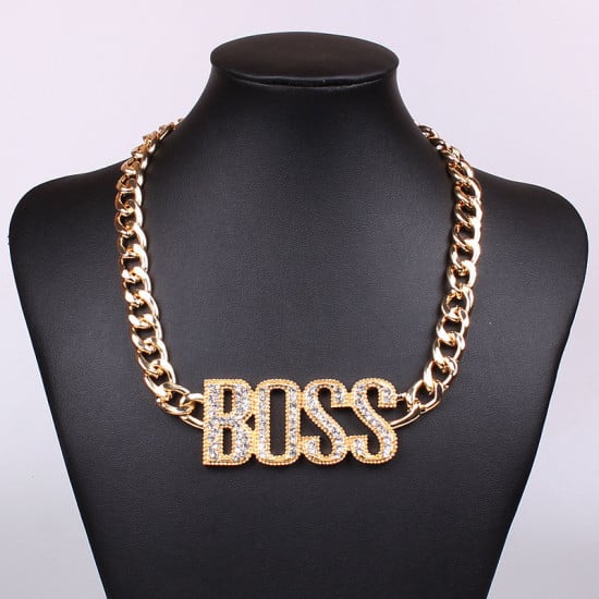Iced Out 14K Gold 'BOSS' Chain - Deez Grillz