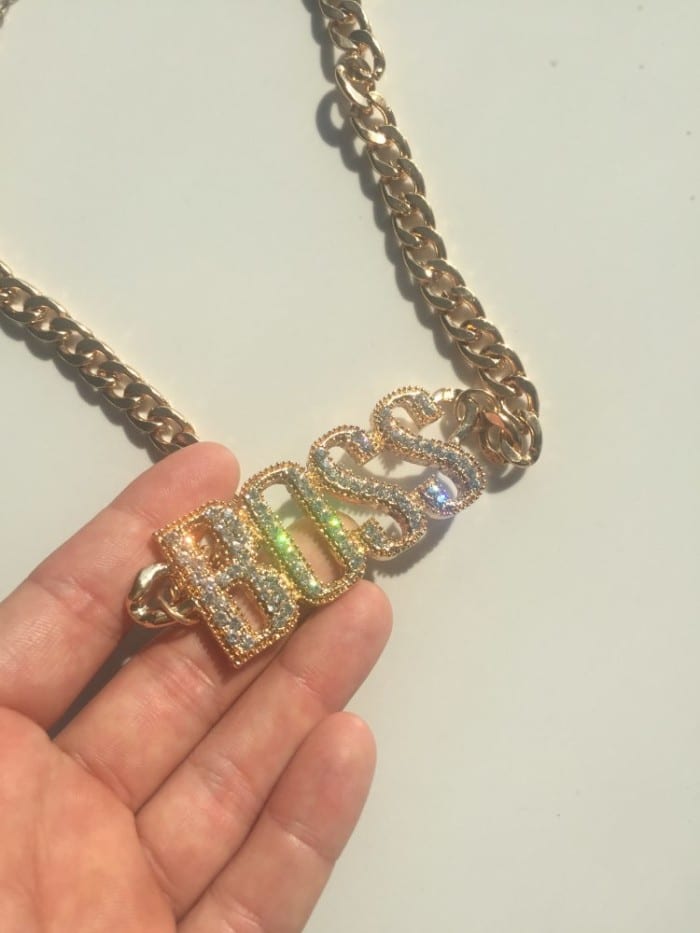 Iced Out 14K Gold 'BOSS' Chain - Deez Grillz