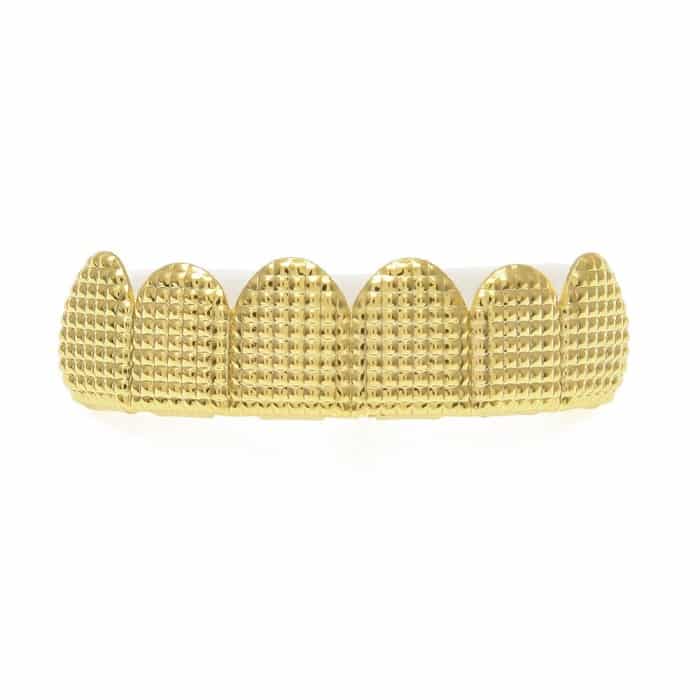 14K Gold Bump Texture Grillz - Deez Grillz